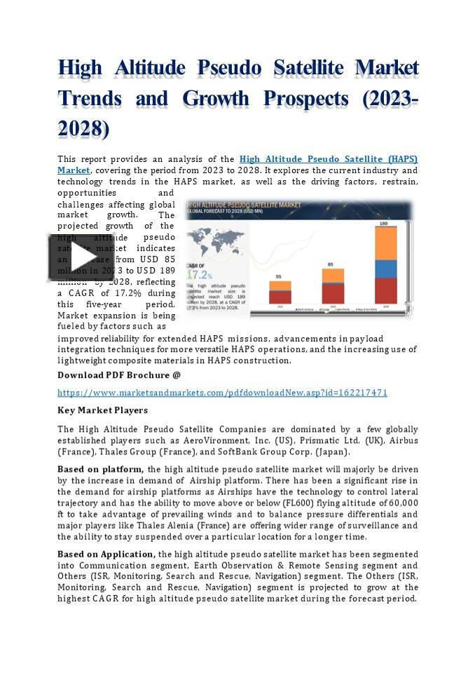 PPT – High Altitude Pseudo Satellite Market Trends and Growth Prospects (2023 2028) PowerPoint ...