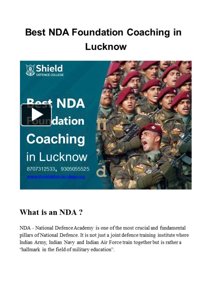 PPT – Best NDA Foundation Coaching in Lucknow PowerPoint presentation | free to download - id ...