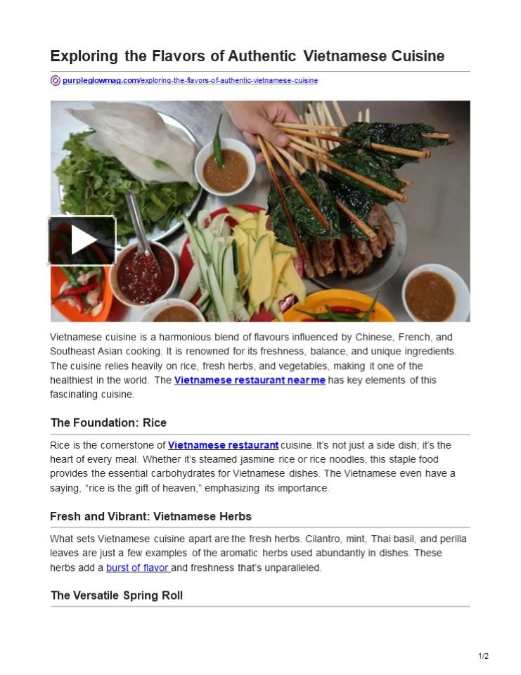 PPT – Exploring the Flavors of Authentic Vietnamese Cuisine PowerPoint presentation | free to ...