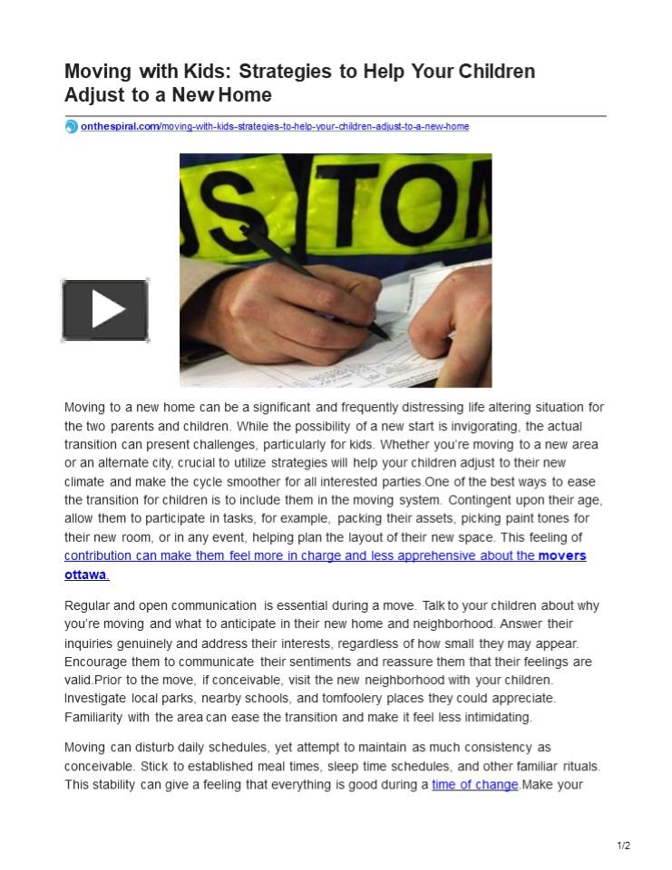 PPT – Moving with Kids Strategies to Help Your Children Adjust to a New Home PowerPoint ...
