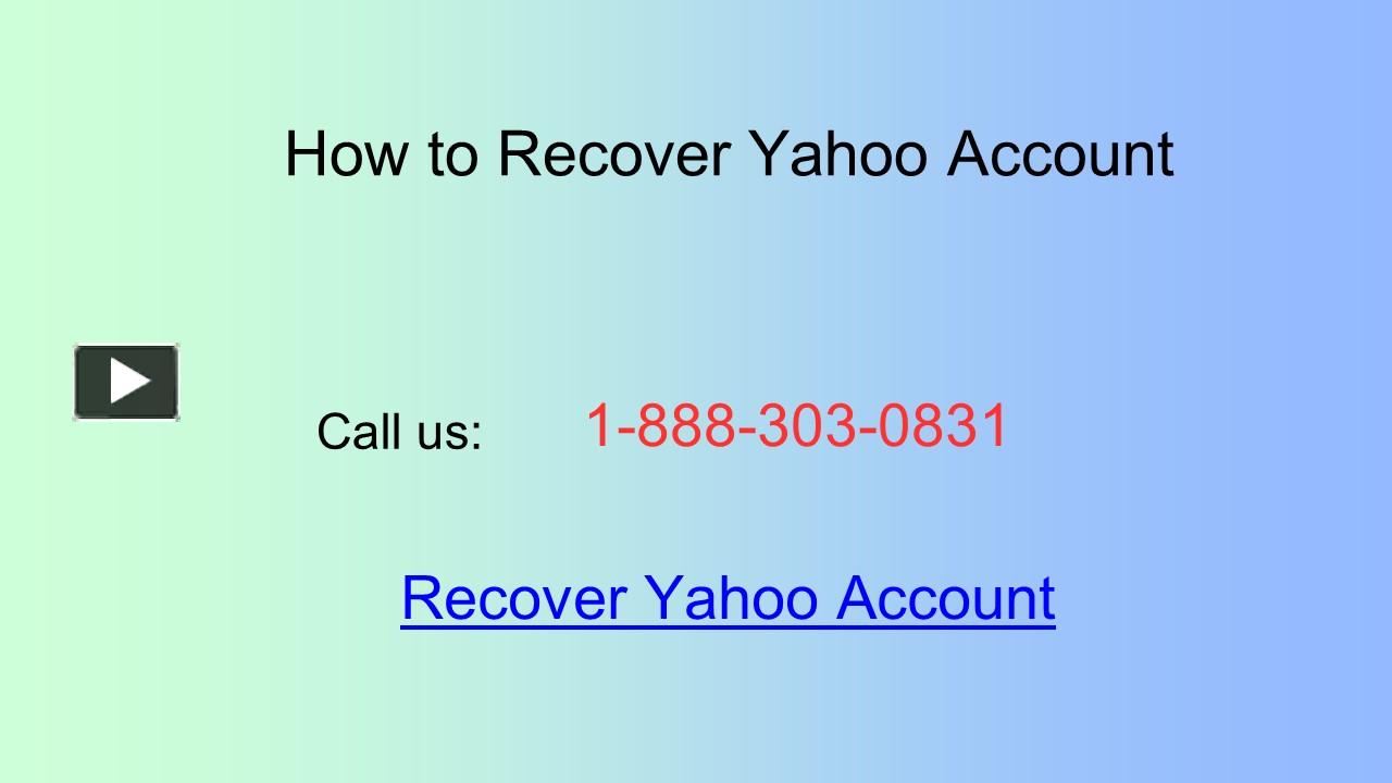 Recover Yahoo Account presentation | free to download