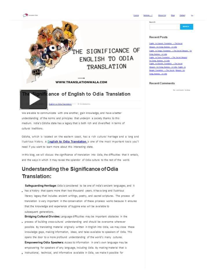 PPT – The Significance of English to Odia Translation PowerPoint presentation | free to download ...