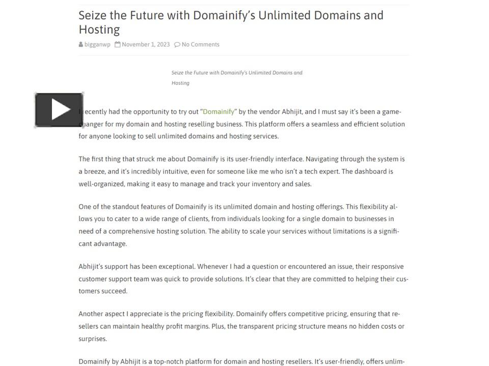 PPT – Seize the Future with Domainify's Unlimited Domains and Hosting PowerPoint presentation ...