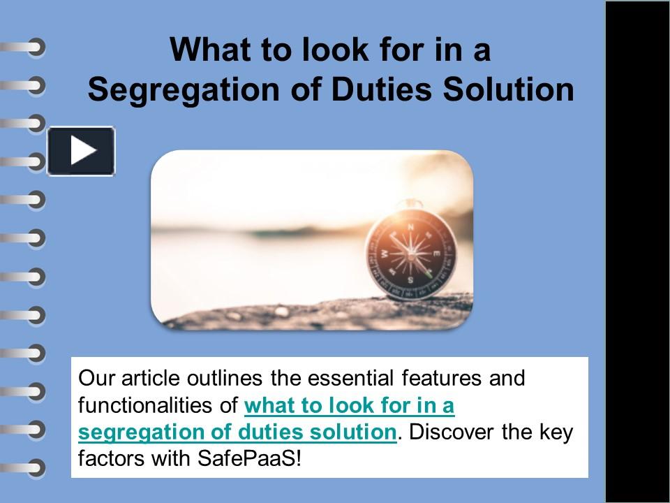 PPT – What to look for in a Segregation of Duties Solution PowerPoint presentation | free to ...
