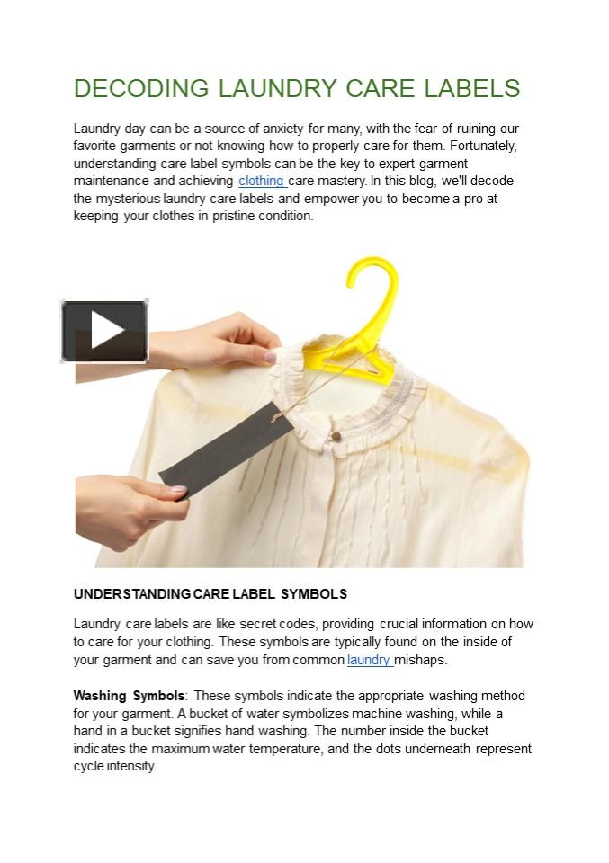 decoding laundry care labels presentation | free to download