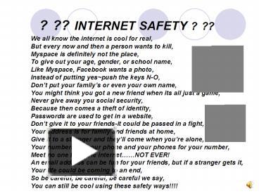 INTERNET SAFETY presentation | free to view