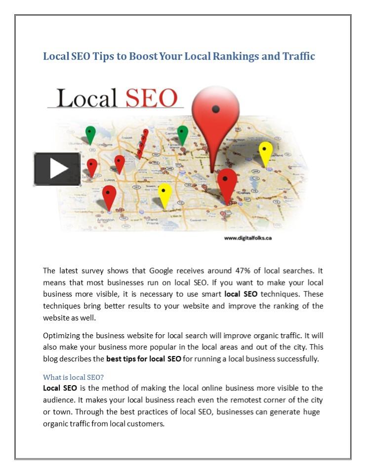 PPT – Local SEO Tips to Boost Your Local Rankings and Traffic PowerPoint presentation | free to ...