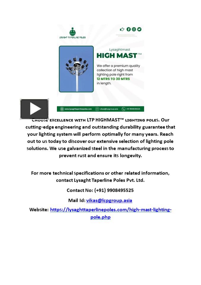 PPT – Best High Mast Pole Manufacturers PowerPoint presentation | free to download - id: 97fd75 ...
