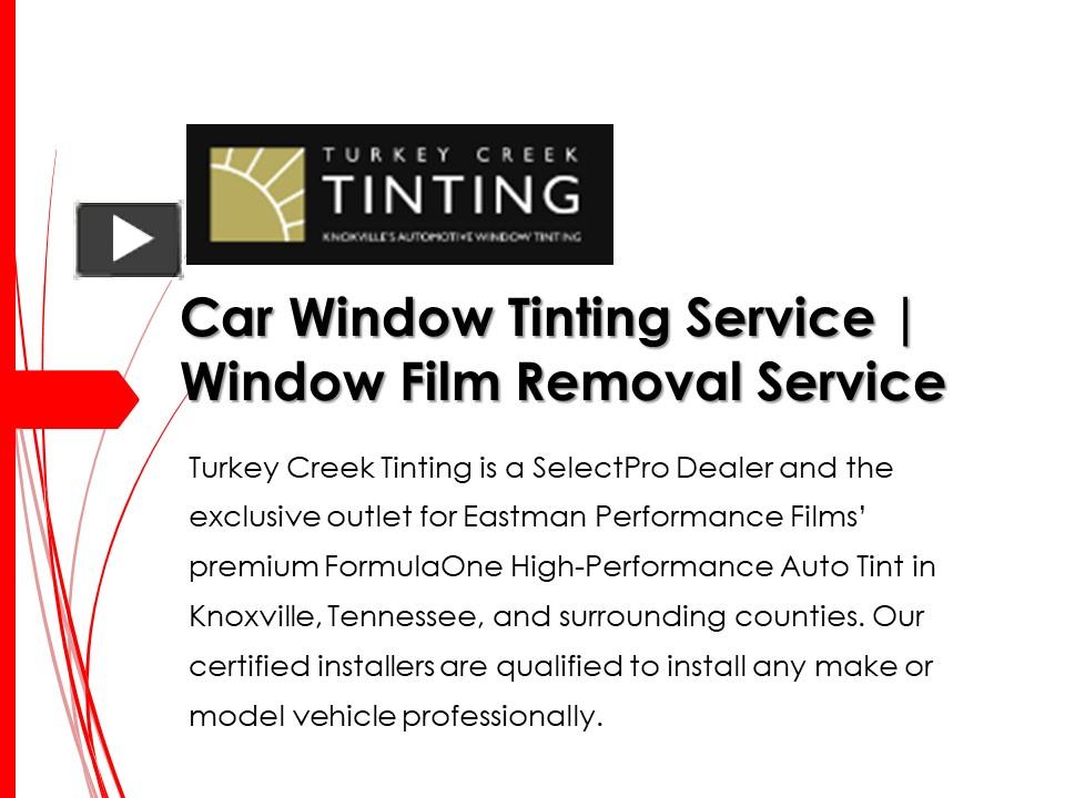 Car Window Tinting Service | Window Film Removal Service presentation | free to download
