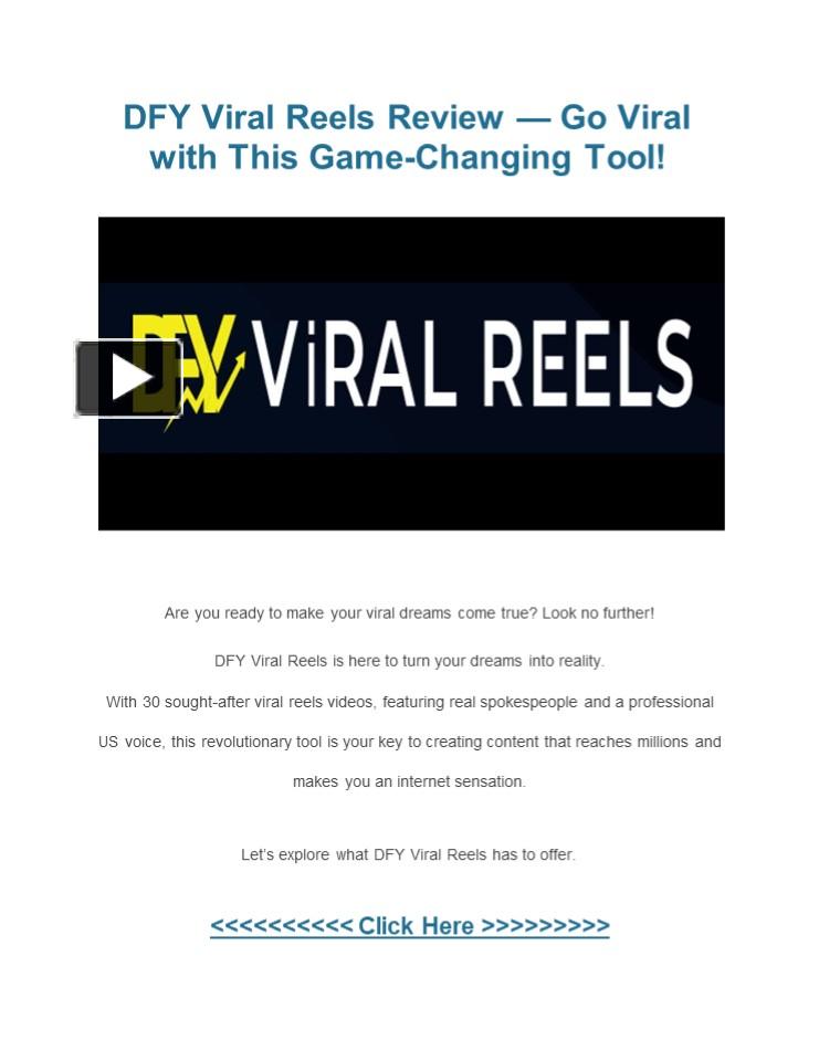 PPT – DFY Viral Reels Review — Go Viral with This Game-Changing Tool! PowerPoint presentation ...