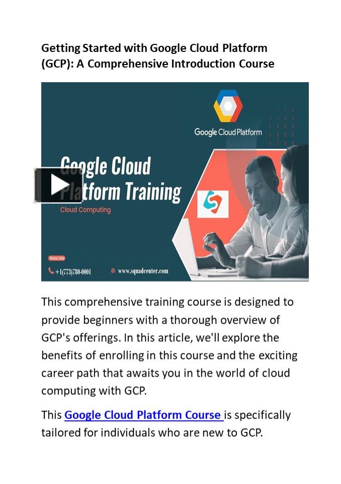 Getting Started with Google Cloud Platform (GCP) A Comprehensive ...