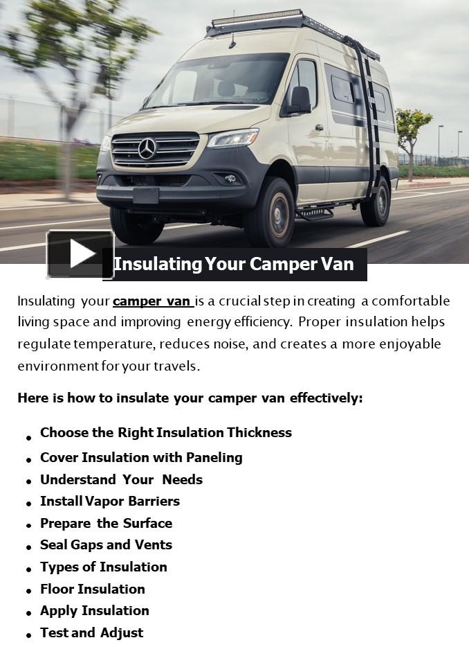 PPT – Insulating Your Camper Van PowerPoint presentation | free to ...