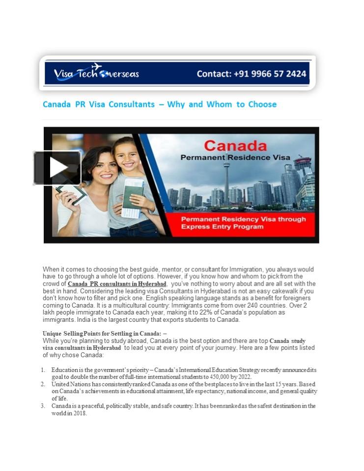 PPT – Canada PR Visa Consultants – Why and Whom to Choose PowerPoint presentation | free to ...