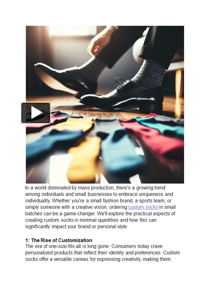 Small Batch, Big Impact: A Practical Guide to Ordering Custom Socks in Minimal Quantities ...
