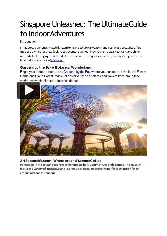 PPT – Singapore Unleashed: The Ultimate Guide to Indoor Adventures PowerPoint presentation ...