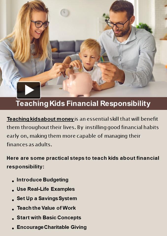 Teaching Kids Financial Responsibility presentation | free to download