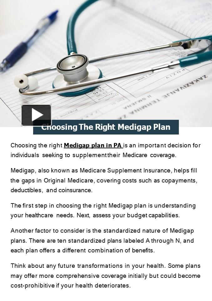 Choosing The Right Medigap Plan presentation | free to download