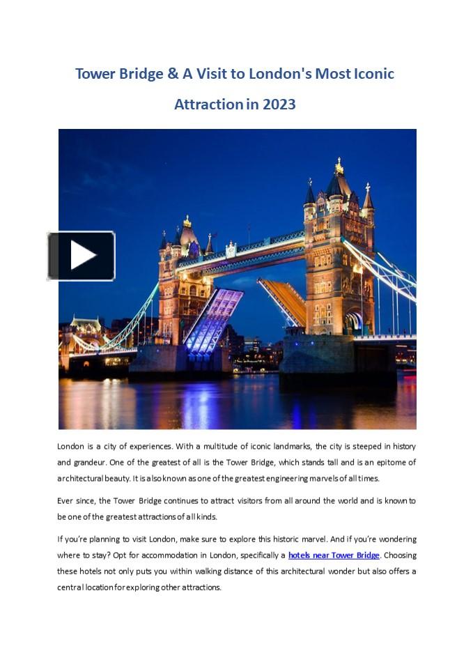 Tower Bridge & A Visit to London's Most Iconic Attraction in 2023 presentation | free to download