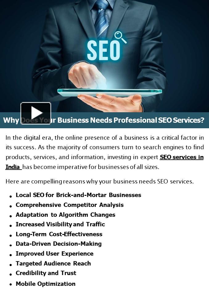 PPT – Why Does Your Business Needs Professional SEO Services? PowerPoint presentation | free to ...