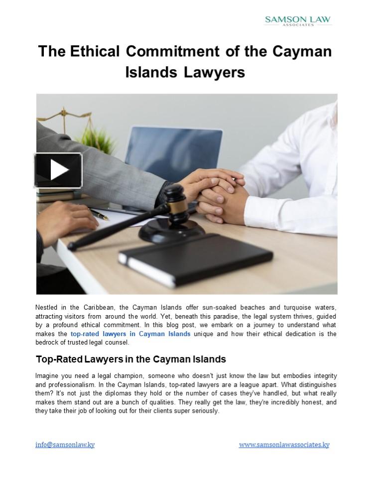 PPT – Cayman Islands Lawyers: Upholding Ethical Standards with Dedication PowerPoint ...