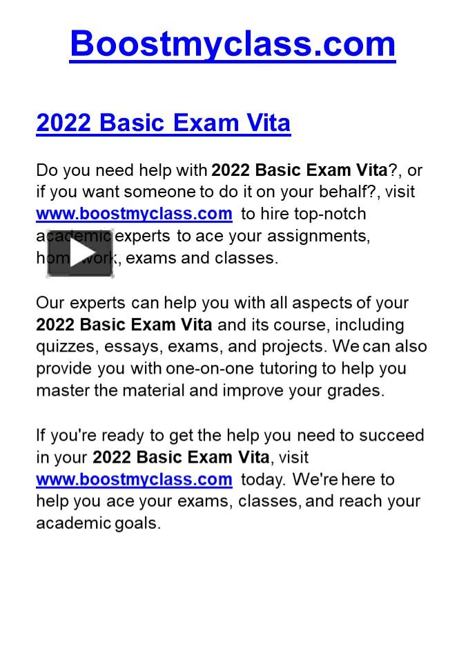 2022 Basic Exam Vita presentation | free to download