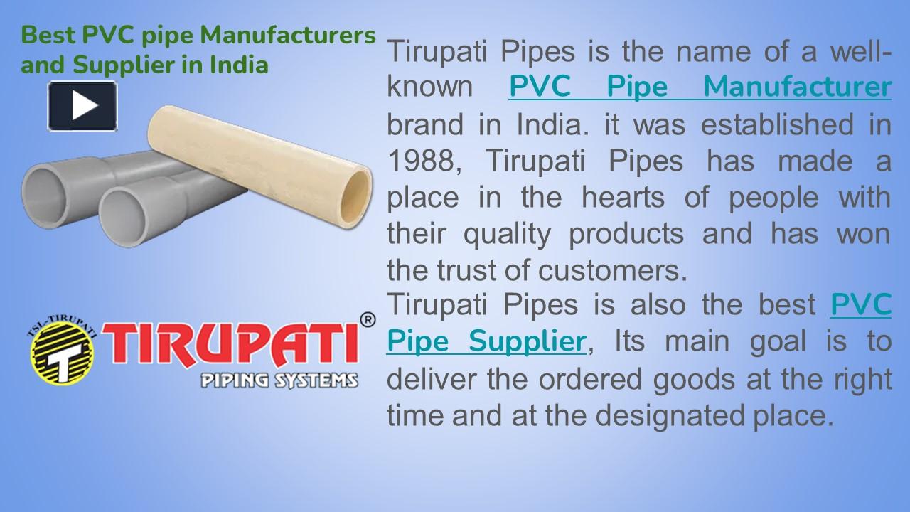 PPT – Best PVC pipe Manufacturers and Supplier in India PowerPoint presentation | free to ...
