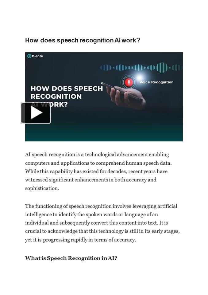 PPT – How does speech recognition AI work? PowerPoint presentation | free to download - id ...