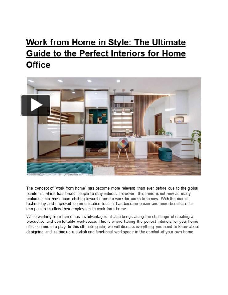 PPT – Work from Home in Style: The Ultimate Guide to the Perfect Interiors for Home Office ...