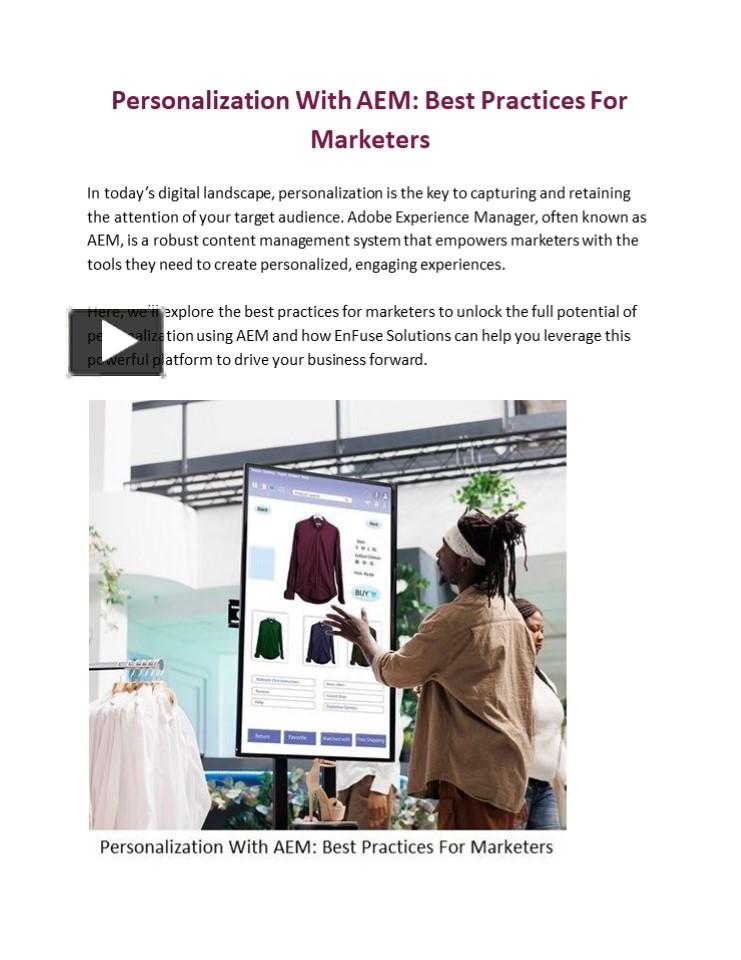 PPT – Personalization With AEM: Best Practices For Marketers PowerPoint presentation | free to ...