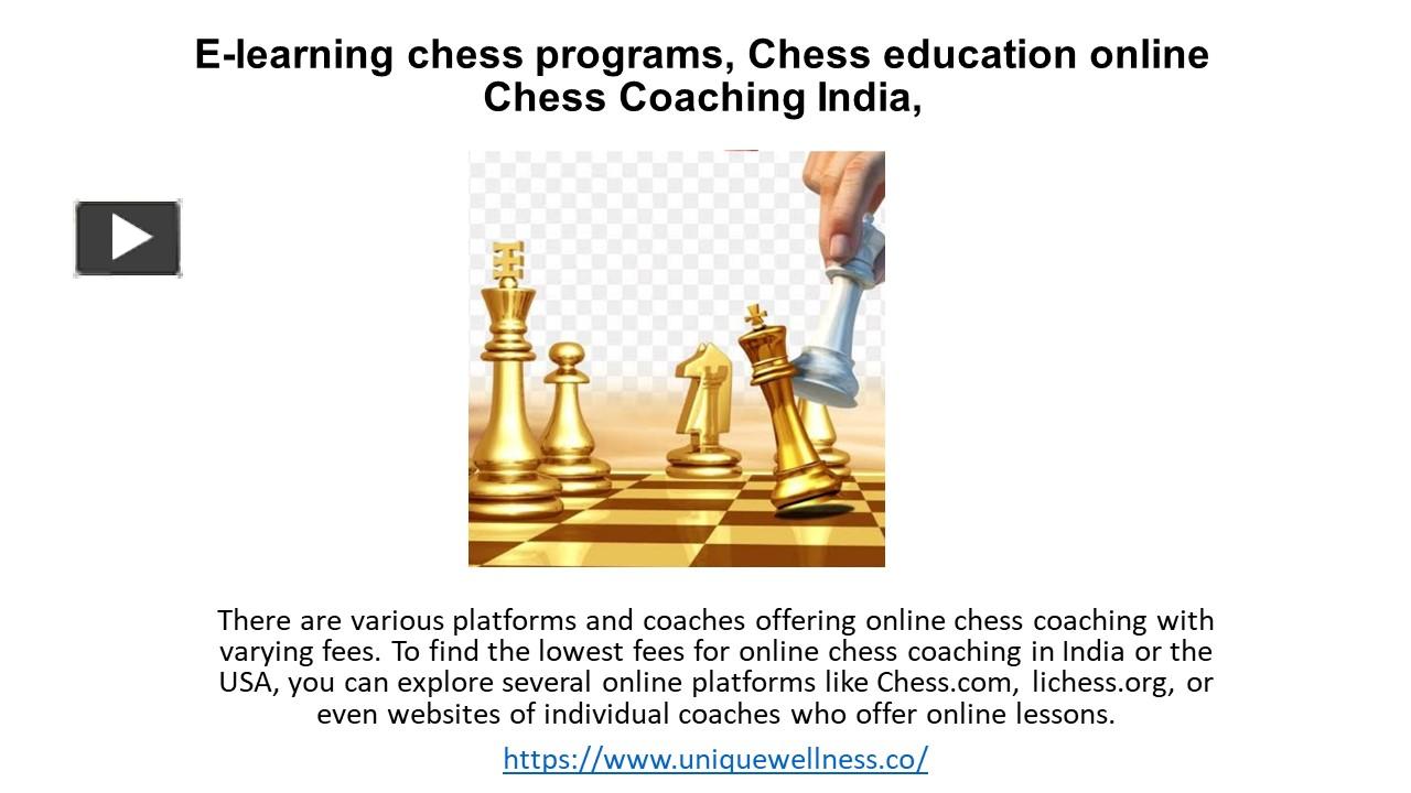 Chess education online Chess Coaching India, E-learning chess programs presentation | free to ...