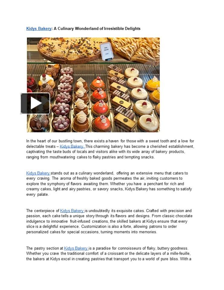 PPT – Kidys Bakery: A Culinary Wonderland of Irresistible Delights PowerPoint presentation ...