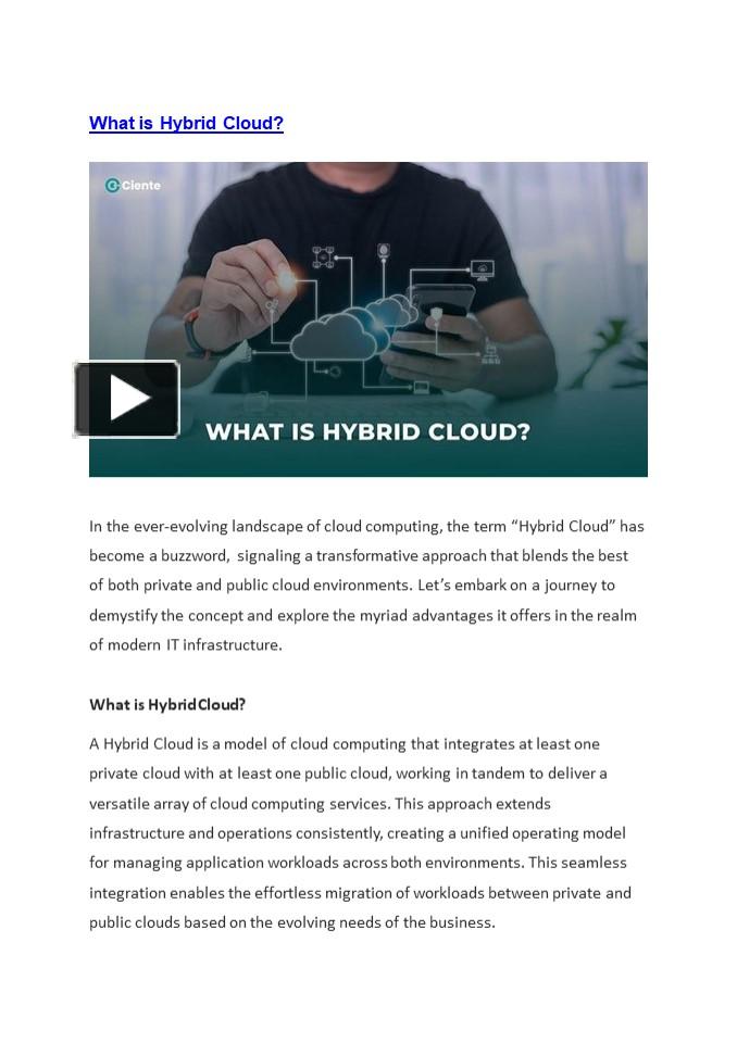 PPT – What is Hybrid Cloud? (1) PowerPoint presentation | free to download - id: 982959-MGY2M