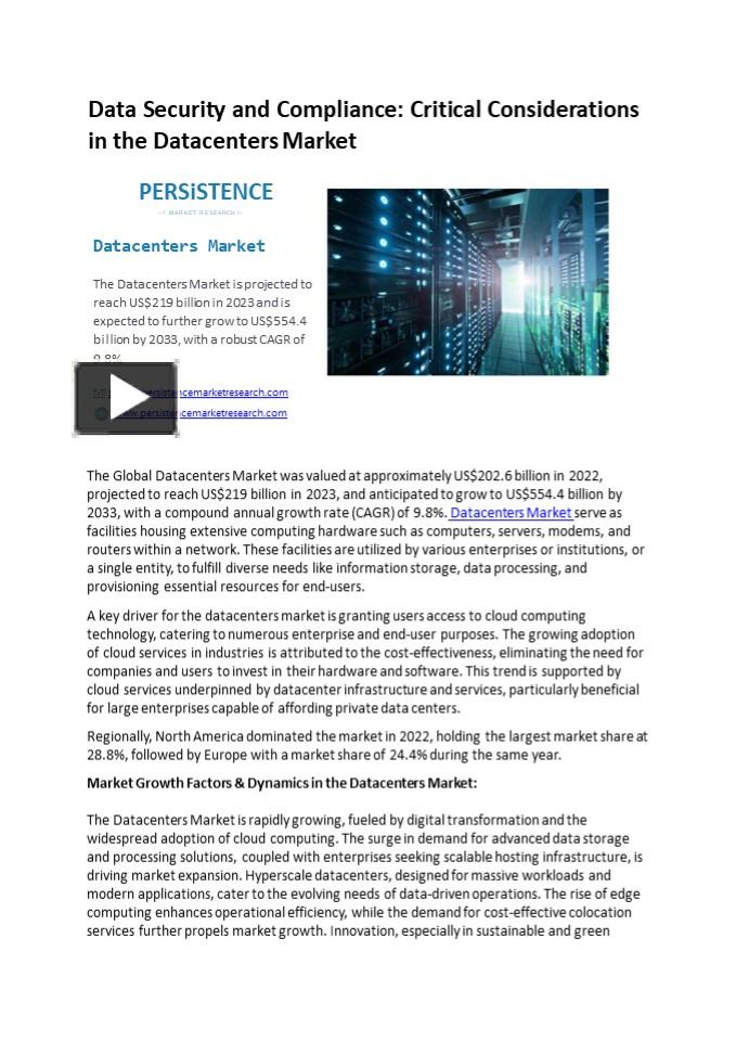 PPT – Data Security and Compliance: Critical Considerations in the Datacenters Market PowerPoint ...