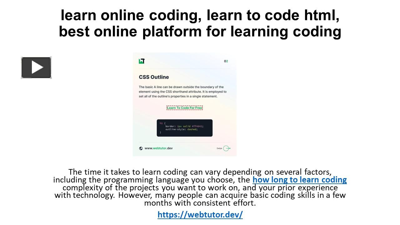 Ppt Learn Online Coding Best Online Platform For Learning Coding
