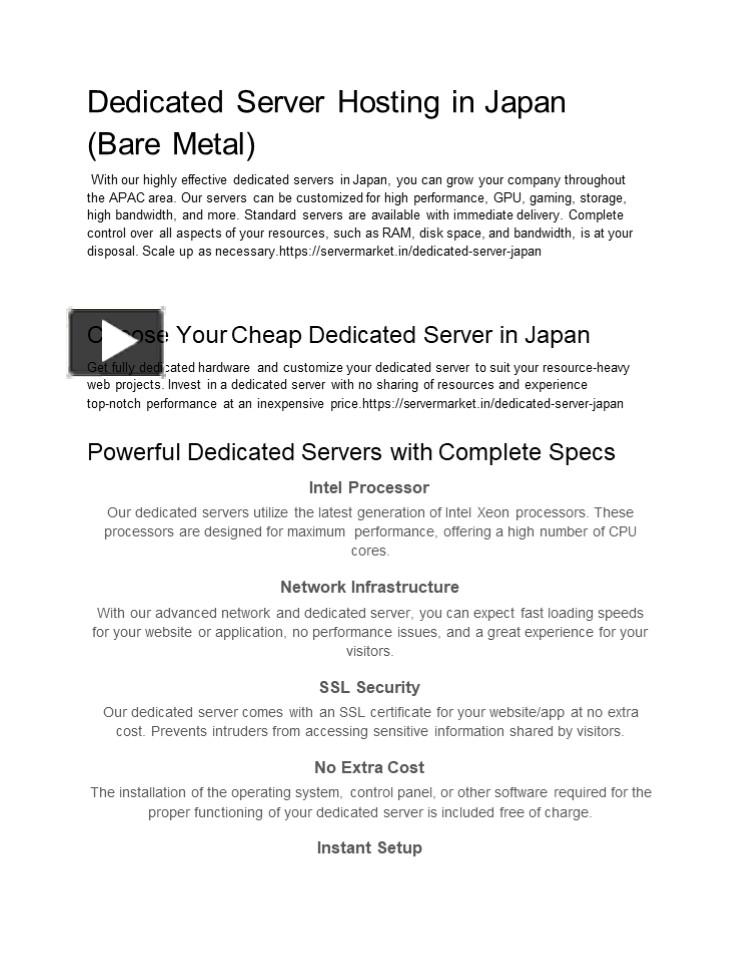 PPT – Dedicated Server Hosting in Japan (Bare Metal) PowerPoint presentation | free to download ...