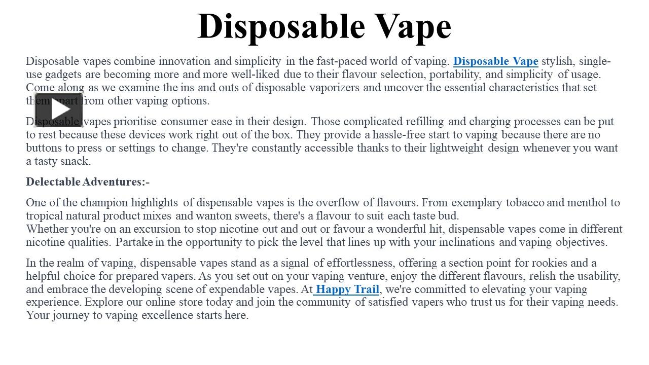 Disposable Vape presentation | free to download