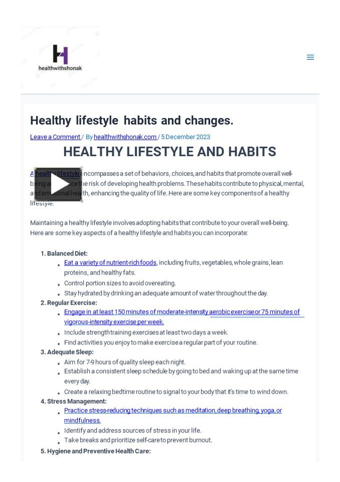 HEALTHY LIFESTYLE AND HABITS presentation | free to download