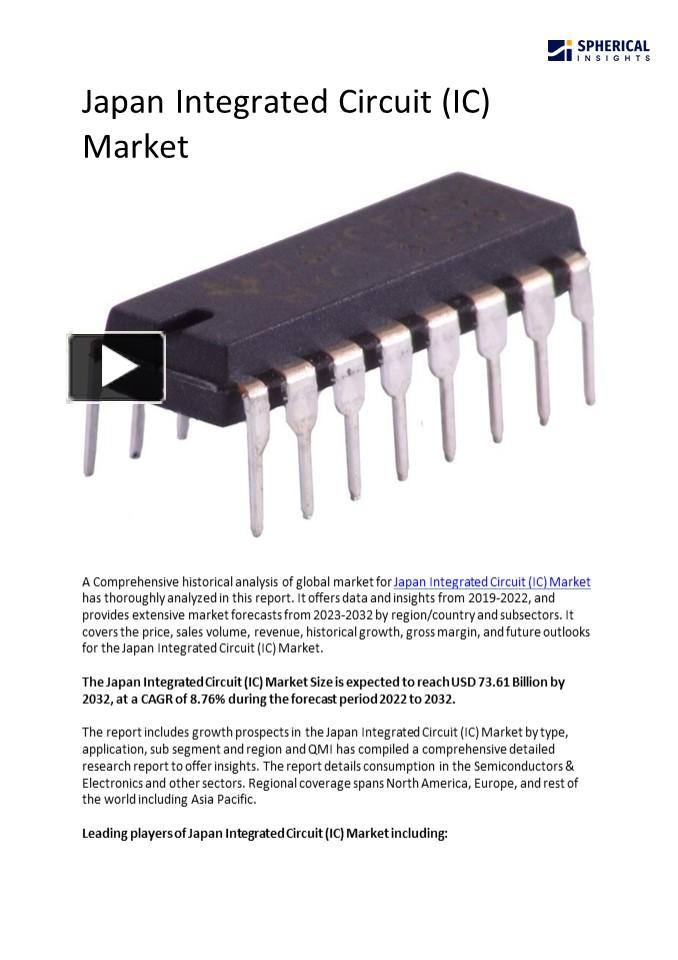 Japan Integrated Circuit (IC) Market presentation | free to download