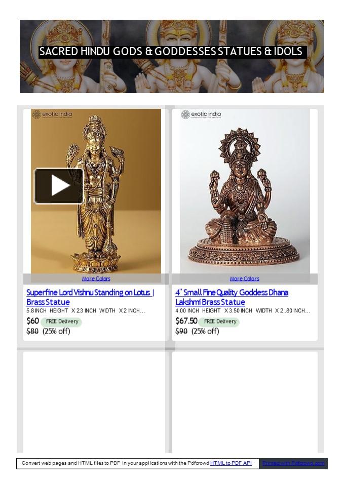 PPT – Sacred Hindu Gods & Goddesses Statues & Idols (1) PowerPoint presentation | free to ...