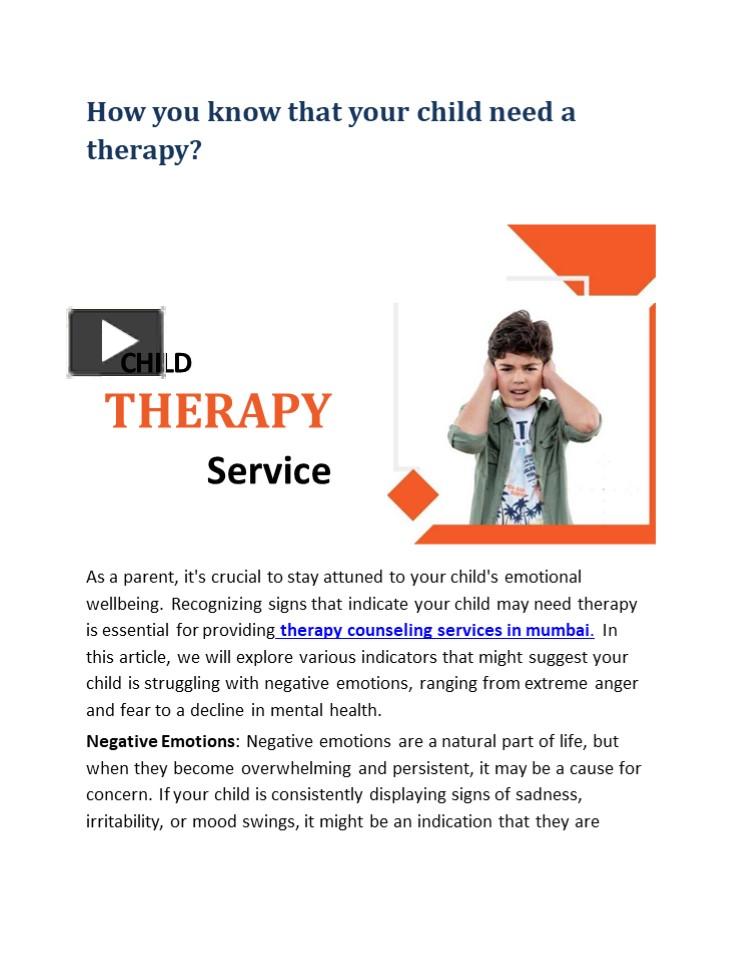 PPT – How you know that your child need a therapy? PowerPoint ...