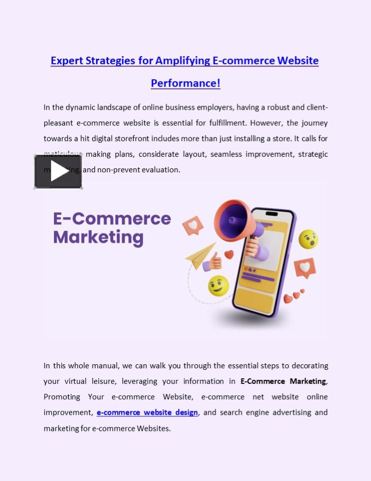 Expert Strategies for Amplifying E-commerce Website Performance! presentation | free to download