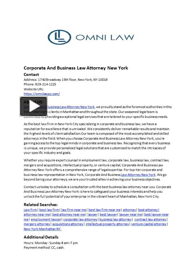 PPT – Corporate And Business Law Attorney New York PowerPoint ...