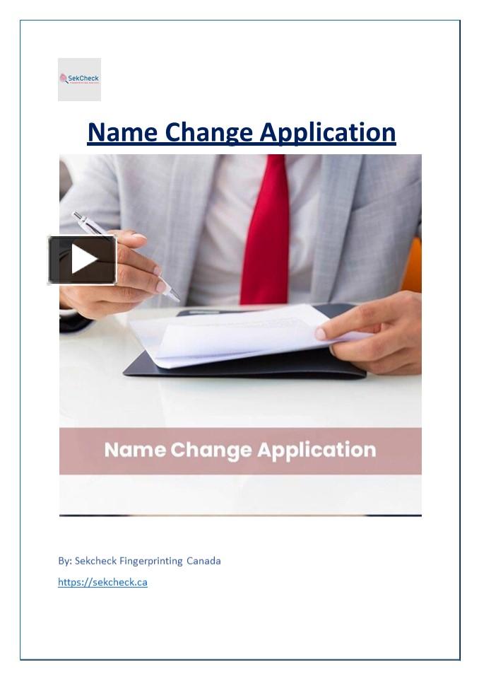 PPT – Name Change Application PowerPoint presentation | free to download - id: 98392e-YzFiZ