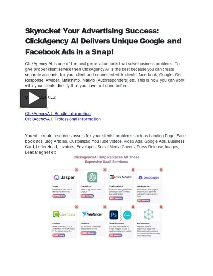 ClickAgency AI Review presentation | free to download