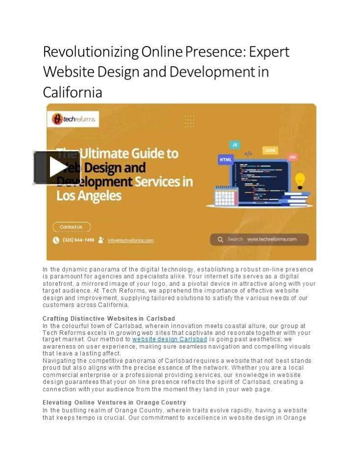 PPT – Revolutionizing Online Presence: Expert Website Design and Development in California ...