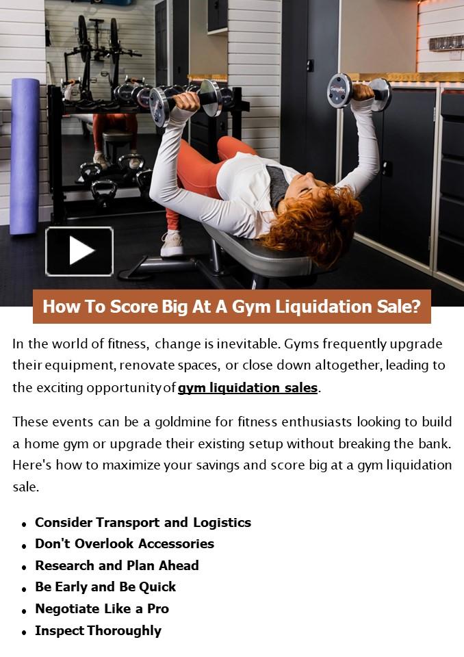 PPT – How To Score Big At A Gym Liquidation Sale? PowerPoint presentation | free to download ...