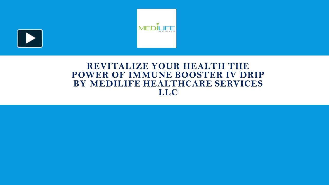 Revitalize Your Health: The Power of Immune Booster IV Drip by Medilife ...