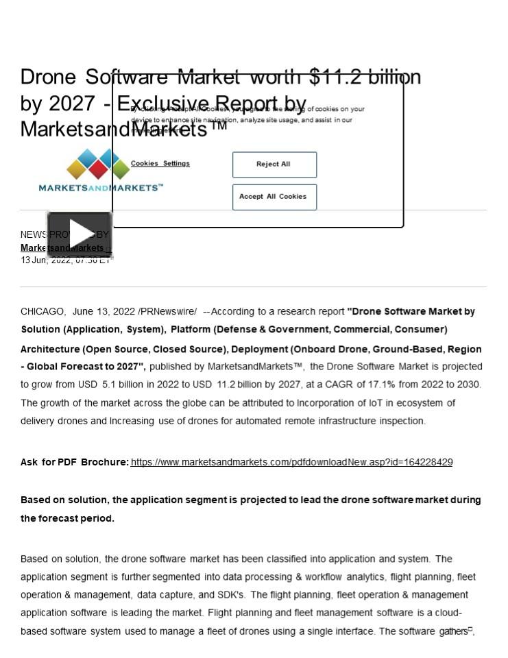 PPT – Drone Software Market worth $11.2 billion by 2027 PowerPoint presentation | free to ...