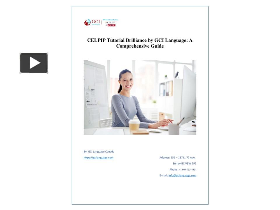 PPT – CELPIP Tutorial Brilliance by GCI Language A Comprehensive Guide PowerPoint presentation ...