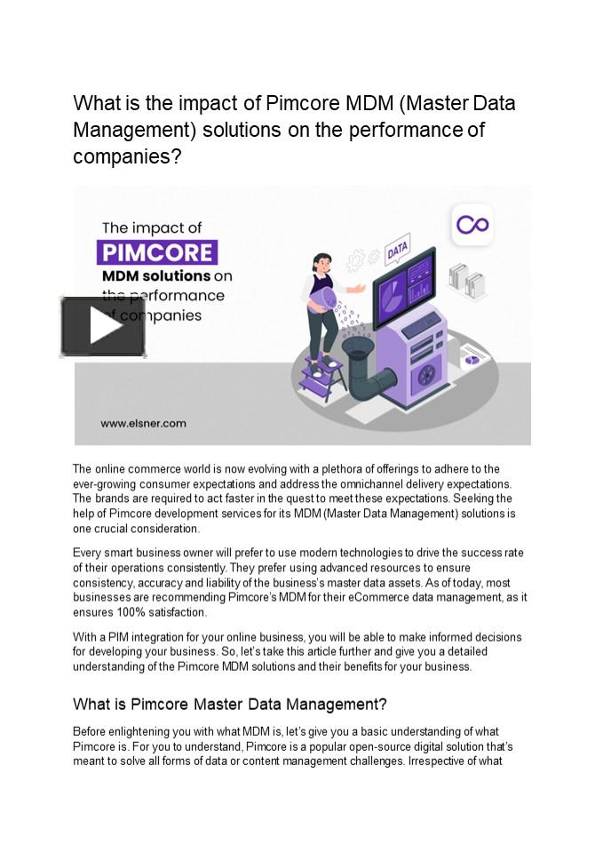 PPT – Impact of Pimcore MDM Solutions on Your Business Performance in 2024 PowerPoint ...